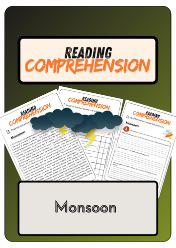 Reading Comprehension - Monsoon + Solutions | Teaching Resources