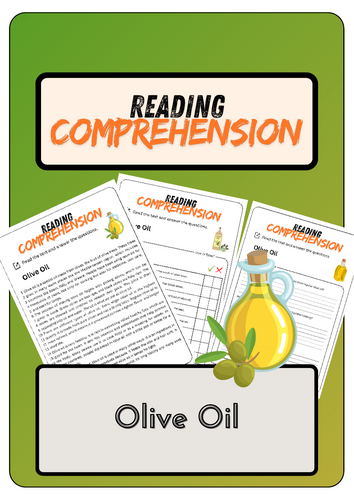 Reading Comprehension - Olive Oil + Solutions | Teaching Resources