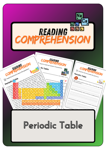 Reading Comprehension - Periodic Table + Solutions | Teaching Resources