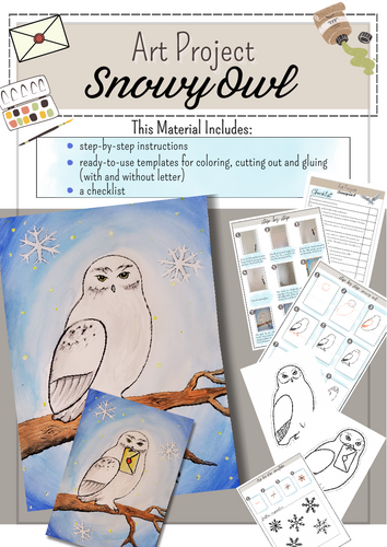 Art Project: Winter - Snowy Owl (with letter) | Teaching Resources