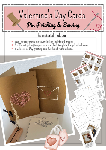 Art Project: Valentine's Day Card: Pin Pricking and Sewing | Teaching ...