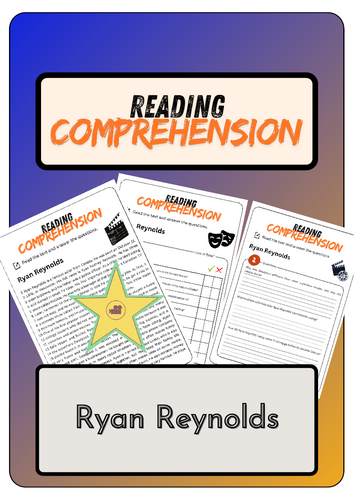 Reading Comprehension - Ryan Reynolds + Solutions | Teaching Resources