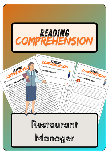 Reading Comprehension - Restaurant Manager + Solutions | Teaching Resources