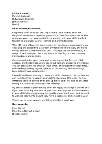 Meet the Teacher: Editable Parent Introduction Letter | Teaching Resources