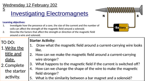 GCSE Physics Investigating Electromagnets: Complete Lesson | Teaching Resources