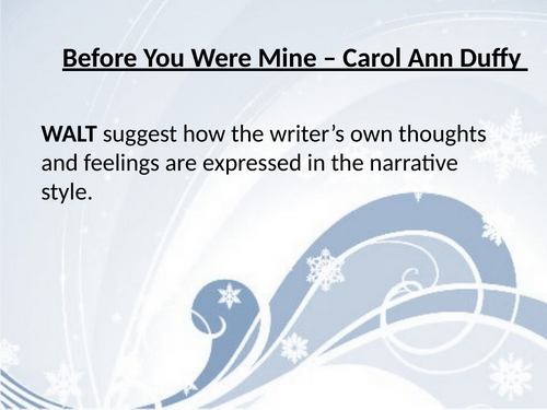 Before you were mine Love and Relationships Poetry | Teaching Resources