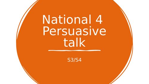 S3/S4 National 4 Talk | Teaching Resources
