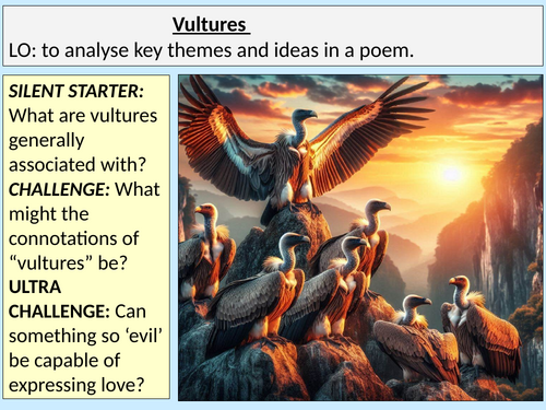 Vultures Other Cultures' Poetry AQA | Teaching Resources
