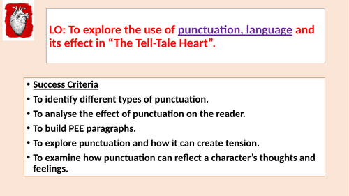 The Tell Tale Heart punctuation analysis | Teaching Resources