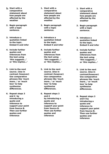 AQA English Language Paper Q2 and Q4 margin writing frames | Teaching ...