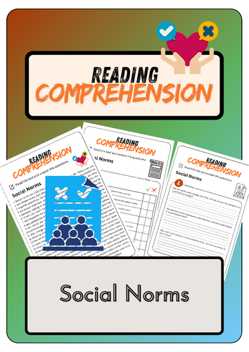 Reading Comprehension - Social Norms + Solutions | Teaching Resources
