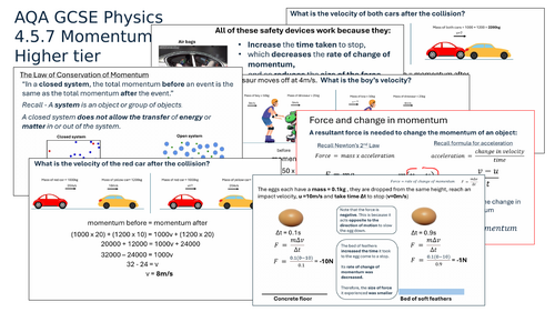 AQA GCSE Physics, Conservation of momentum, Force as rate of change of ...