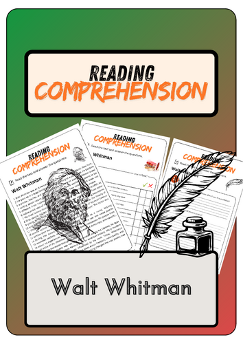 Reading Comprehension - Walt Whitman + Solutions | Teaching Resources