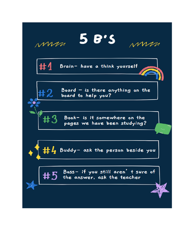 5B's classroom poster | Teaching Resources