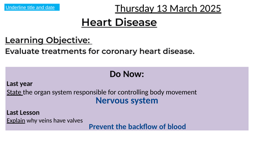 Coronary heart disease | Teaching Resources