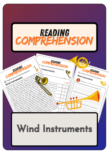 Reading Comprehension - Wind Instruments + Solutions | Teaching Resources