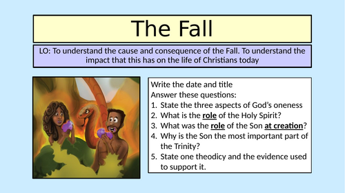 GCSE Christianity: The Fall | Teaching Resources