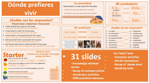 2026 Spanish AQA GCSE Module 6.4 - Dónde prefieres vivir | Teaching ...