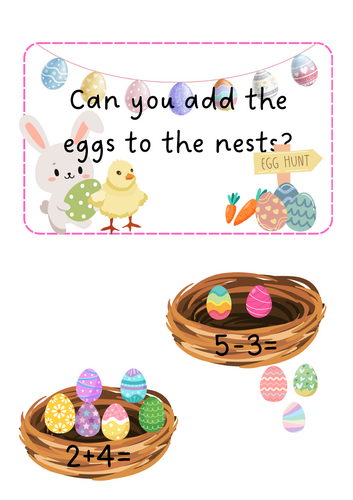 Easter nest - adding and taking away | Teaching Resources
