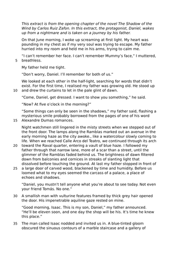 AQA English Language NEW STYLE PAPER 1 - Shadow of the Wind | Teaching ...