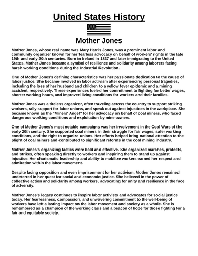 Mother Jones “Article & Questions” Assignment | Teaching Resources