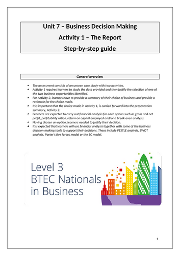 Unit 7: Business decision making - Activity 1 - Writing frame | Teaching Resources