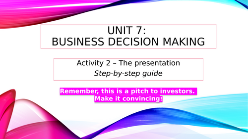 Unit 7: Business decision making - Activity 2 - Writing frame | Teaching Resources