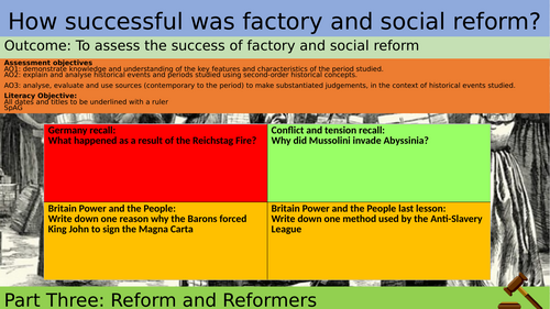 Factory and Social Reform | Teaching Resources