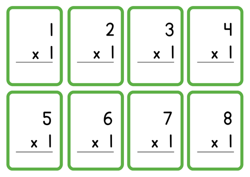 Multiplication Flashcards 1 - 10 with Answers (A4) | Teaching Resources