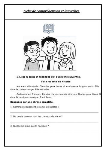 GCSE French Comprehension and Verb conjugation exercise | Teaching ...