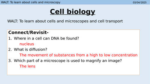 Cell Biology Revision Powerpoint and lesson | Teaching Resources
