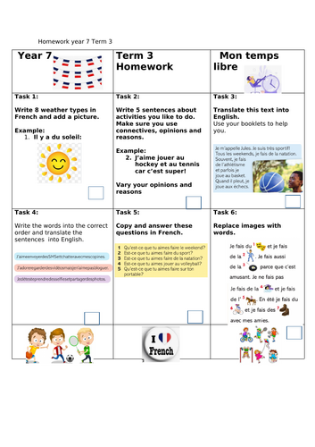 Homework sheet dynamo 1 Module 3 | Teaching Resources