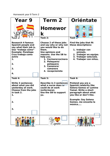 Homework sheet Viva 3 Module 2 | Teaching Resources