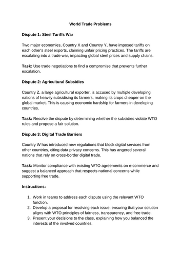 The World Trade Organisation | Teaching Resources