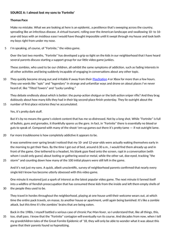 EDEXCEL English Language PAPER 2 - NON-FICTION Fortnite | Teaching ...