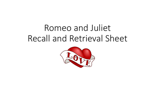 Romeo and Juliet Last Minute Revision - Recall and Retrieval Grid ...