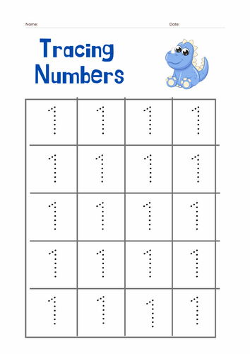 Tracing Numbers Worksheet for Kids | Teaching Resources