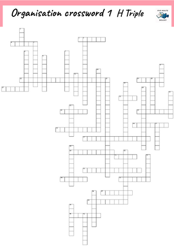 GCSE AQA Biology Triple Science Topic 2 Organisation key word ...