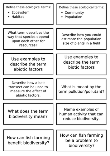 B7 Revision flash cards AQA GCSE Biology/Combined science (trilogy ...