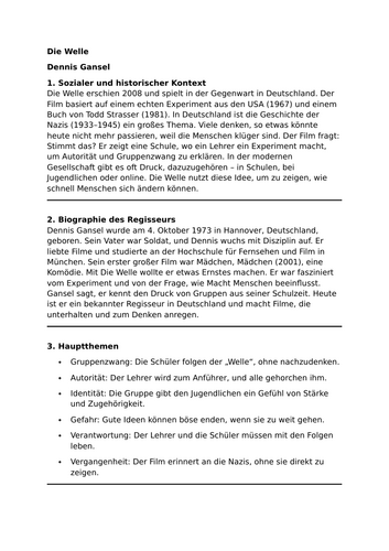 Die Welle - Essential Guide | Teaching Resources
