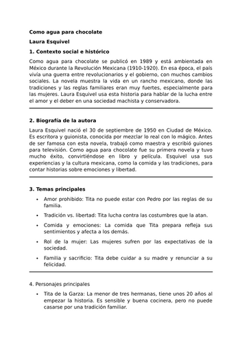 Como agua para chocolate - Laura Esquivel - Essential Guide | Teaching ...