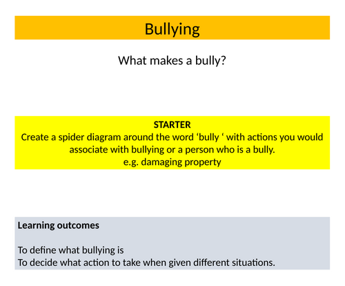 Year 7 PSHE: Bullying or Banter | Teaching Resources
