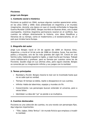 Ficciones - Jorge Luis Borges - Essential Guide | Teaching Resources