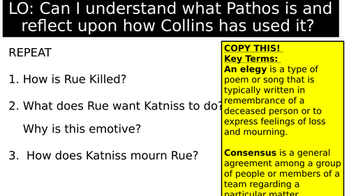 Pathos in 'the hunger games' | Teaching Resources