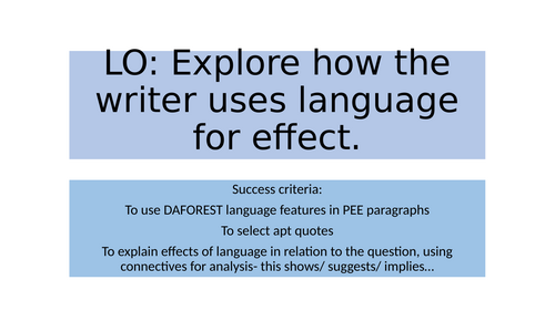 Language features analysis; "touching the void" | Teaching Resources