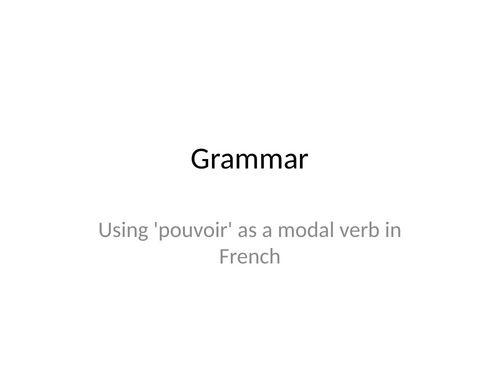Studio 1 - Module 4 - Grammar - Qu'est-ce qu'on peut faire à - Using "pouvoir" as a Modal Verb ...