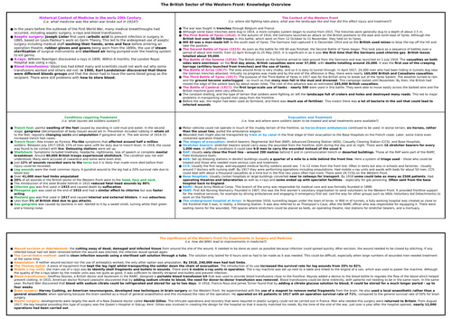 Edexcel GCSE History Paper 1 Historic Environment (Medicine on the ...