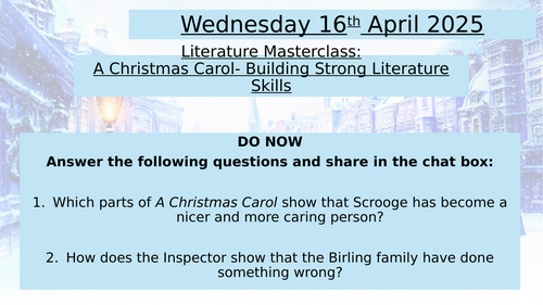 Building Literature Skills- A Christmas Carol | Teaching Resources