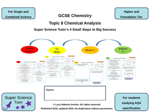 GCSE AQA Chemistry Topic 8 Chemical Analysis 4-Steps Revision ...