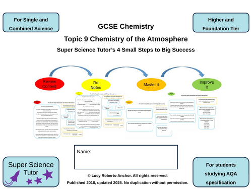 GCSE AQA Chemistry Topic 9 Chemistry of the Atmosphere 4-Steps Revision and Exam Preparation ...